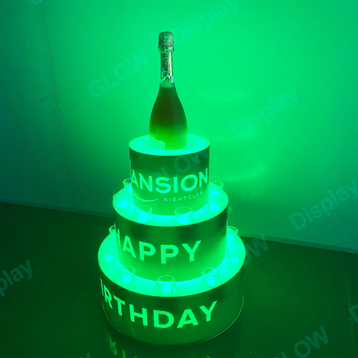 VIP LED Cake Bottle Presenter - Durable 3 Tier Service Tray