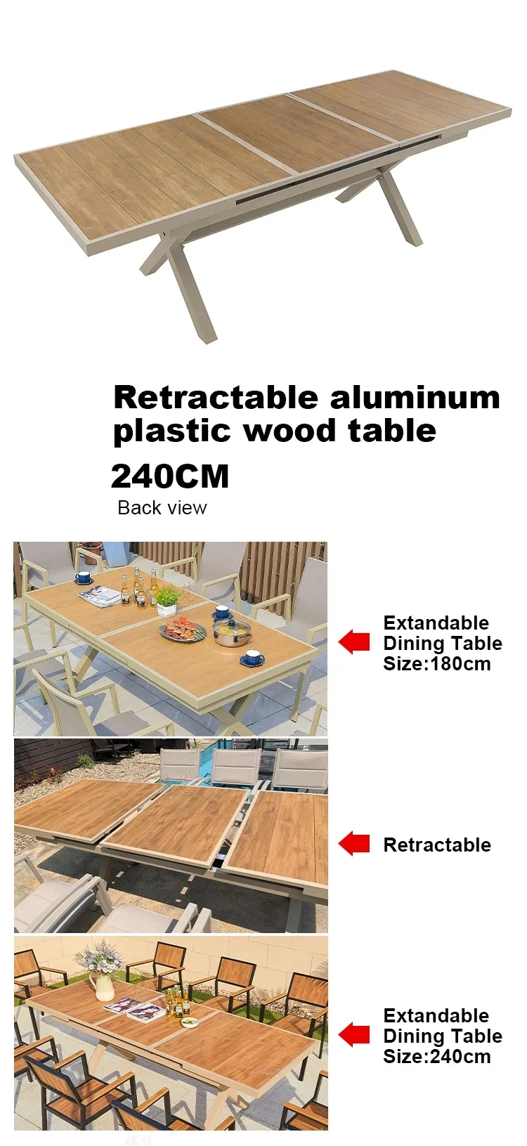 Modern Plastic Wood Outdoor Restaurant Garden Tables And Chairs Outdoor ...