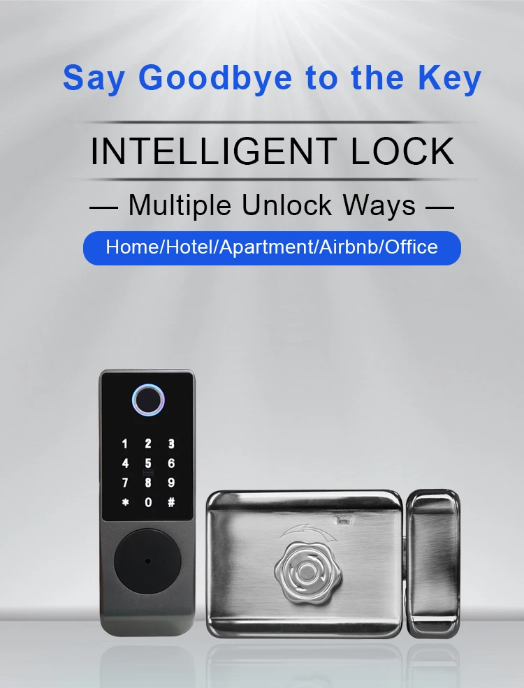 Waterproof Outdoor Gate Smart Rim Lock - Digital Wifi Fingerprint