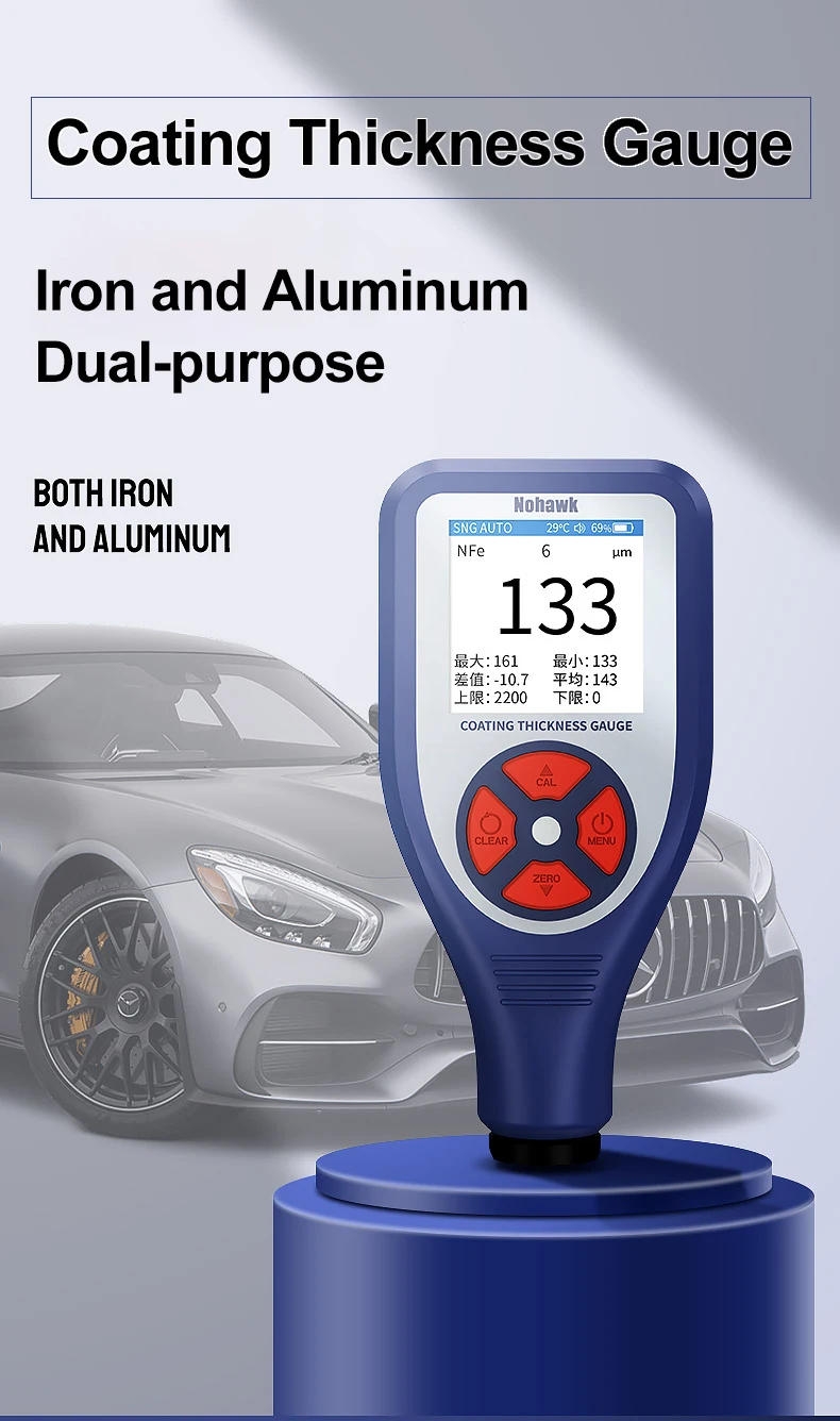 Coating Thickness Gauge Digital Paint Thickness Gauge Car Coating Depth ...