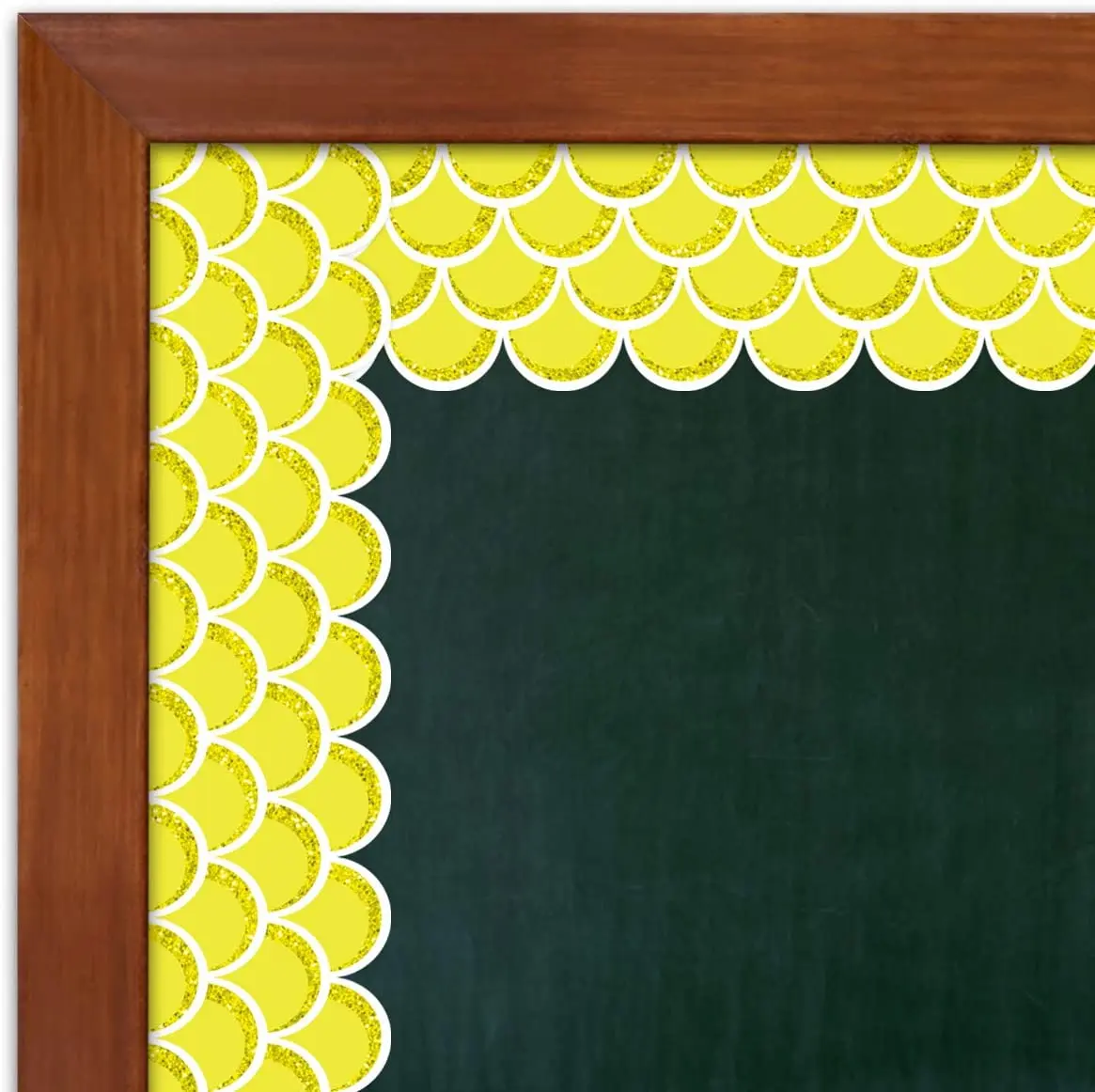Yellow Scallops Bulletin Board Border Two Sided Yellow Bulletin Board ...