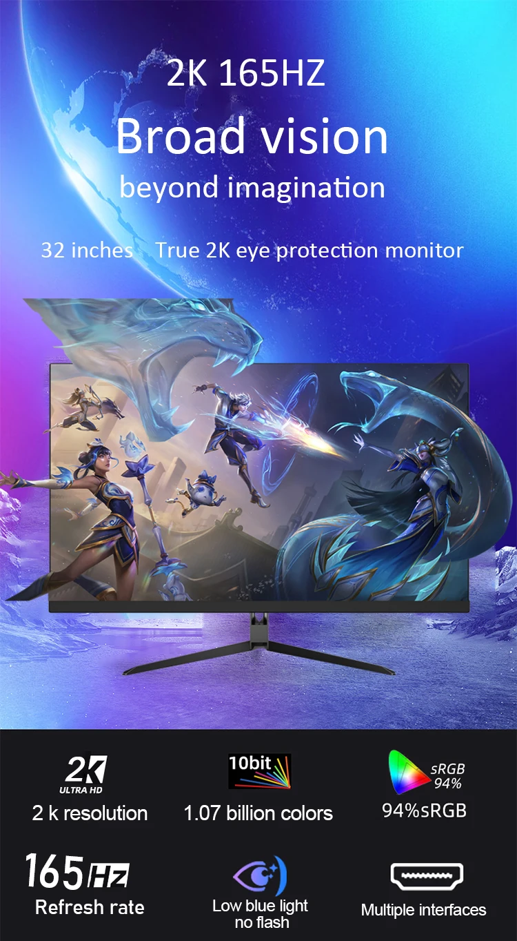 Gaming Display Monitor 75hz 144hz 165hz Esports 19inch 20inch 22inch ...