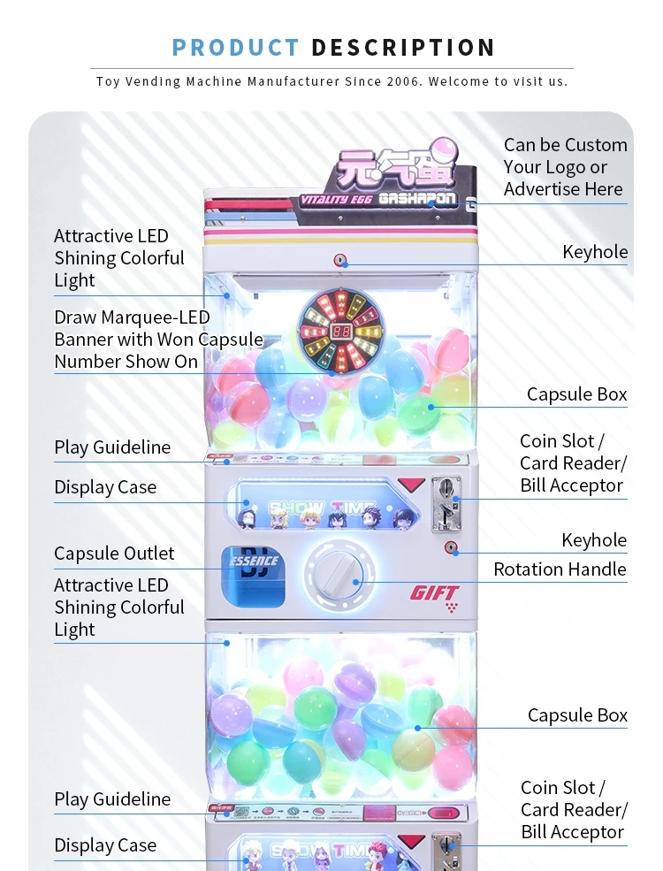 Japan Style Gacha Capsule Vending Machine Customization Maquina ...