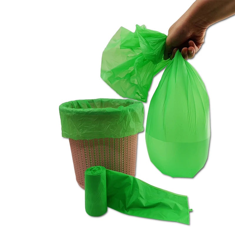 Compostable Compost Biodegradable PLA Cornstarch Garbage Bag Waste Packing Roll Trash Bags Can ...