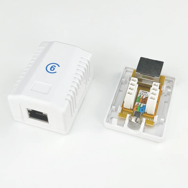 RJ45 Cat6/CAT6A UTP Single Port Surface Mount Box for Network Cable ...