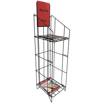 Metal Wire Newspaper Magazine Display Rack / Brochure Display Holder ...