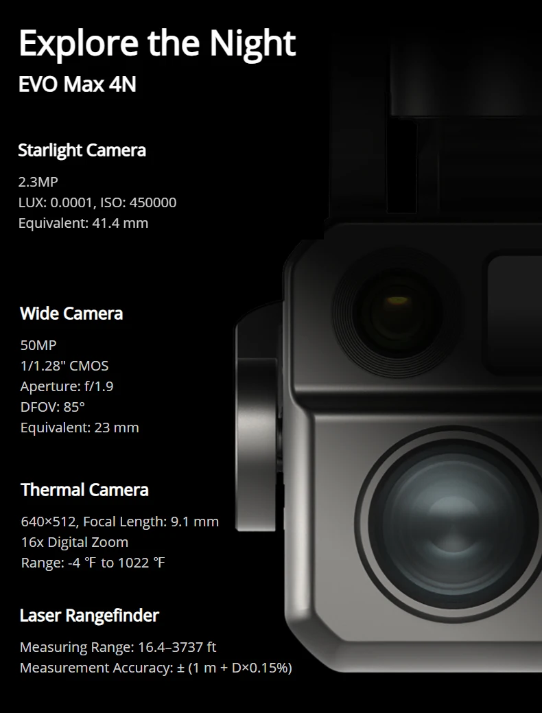 Autel Evo Max 4n Night Vision Camera Infrared Laser Ranging In One ...