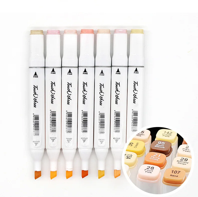 24 Colors Basic/skin Color Dual Head Art Marker Alcohol Sketch Markers ...