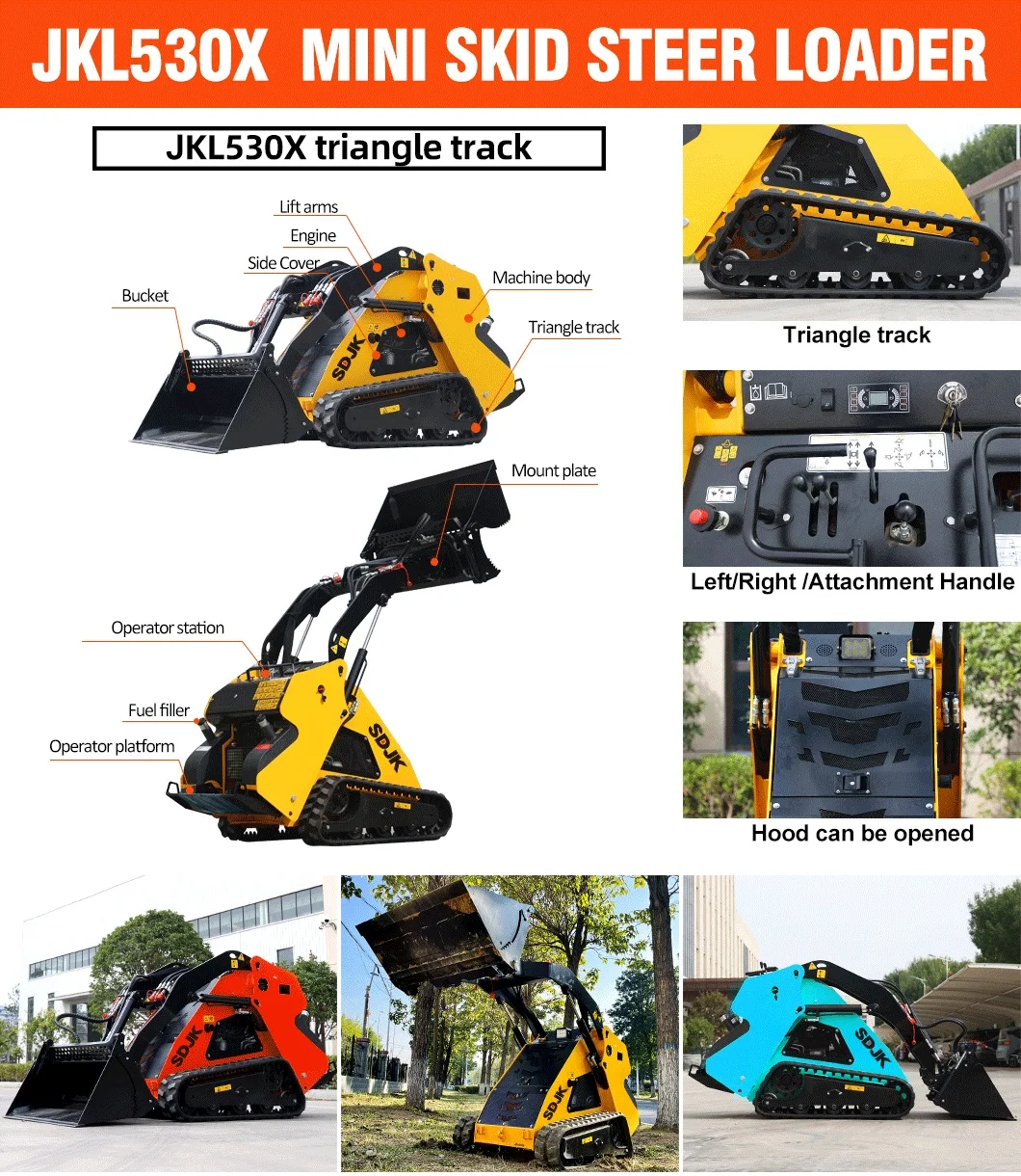 Free Shipping Cheap Epa Engine Wheel Loader Diesel Mini Skid Steer Track Loader Mini Skid Steer ...