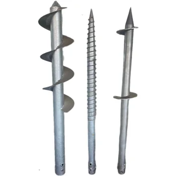 Galvanized Steel Ground Screw Helix Earth Anchor Ground Screw For Solar ...