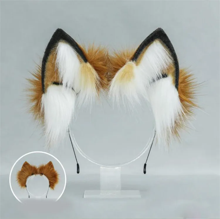 Wholesale Furry Faux Fur Fox Ear and Tail Cosplay Set