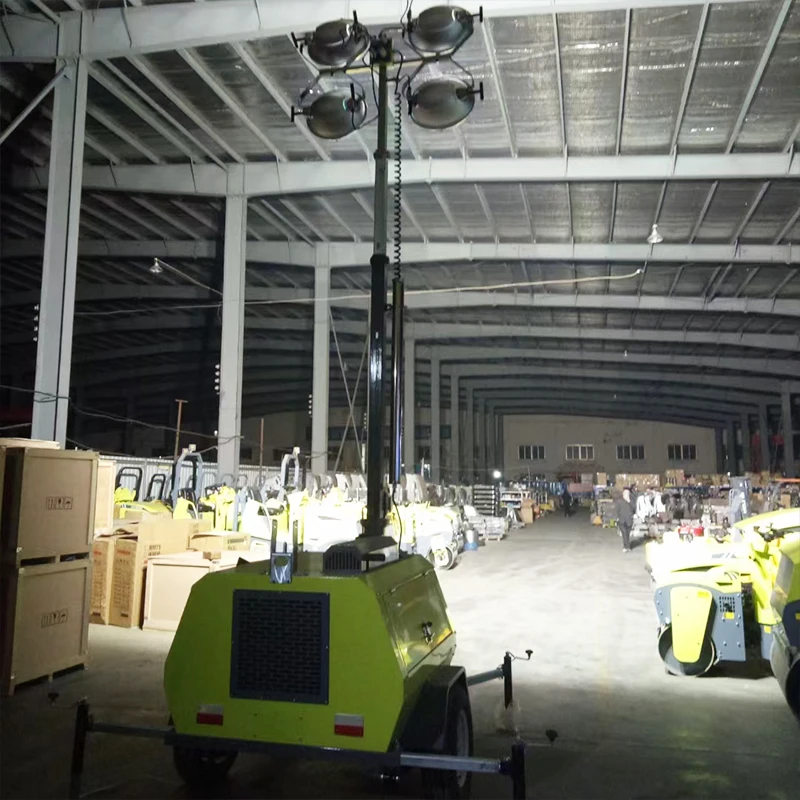 Construction Mining 5m Telescopic Mast Trolley Mobile Lighting Tower ...