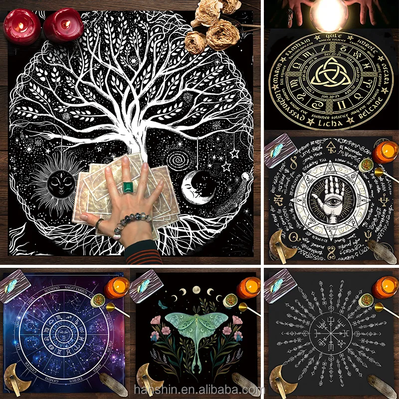 High Quality 49*49cm Velvet Sun Moon Star Witchcraft Alter Tarot Pagan ...
