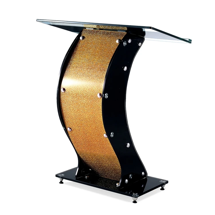 Ekintop Transparent Glass Curved Pulpit for Modern Churches