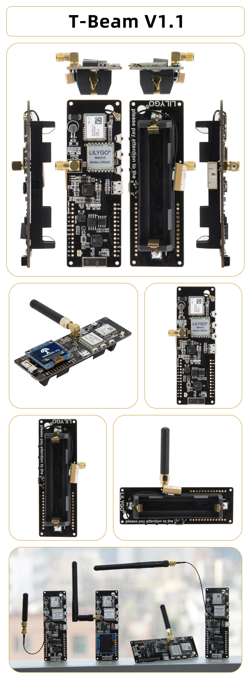 Meshtastic T-beam V1.1 Esp32 Lora Development Board 433/868mhz 915 ...