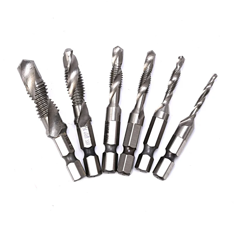 6pcs Hss4341 Combination Drill Tap Set For Drilling And Tapping ...