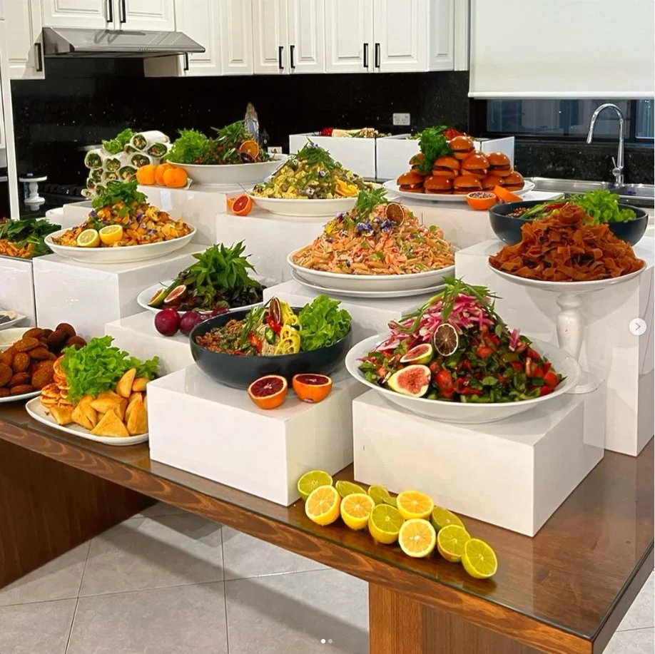 White Acrylic Food Risers - Elegant Display Solutions