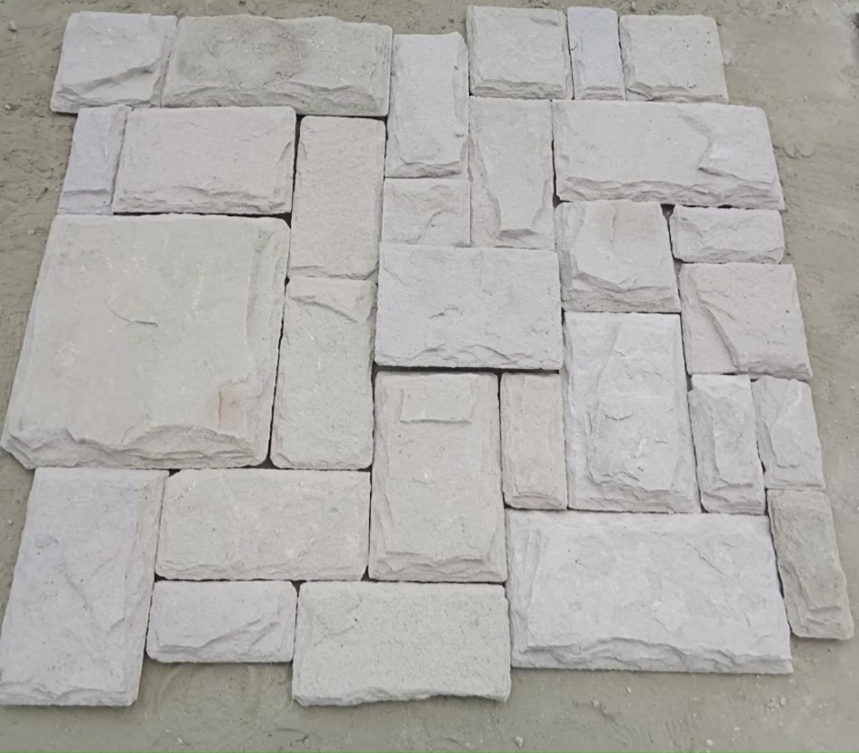 Exterior Walling Rock Face White Sandstone Wall Covering Stone Cladding ...