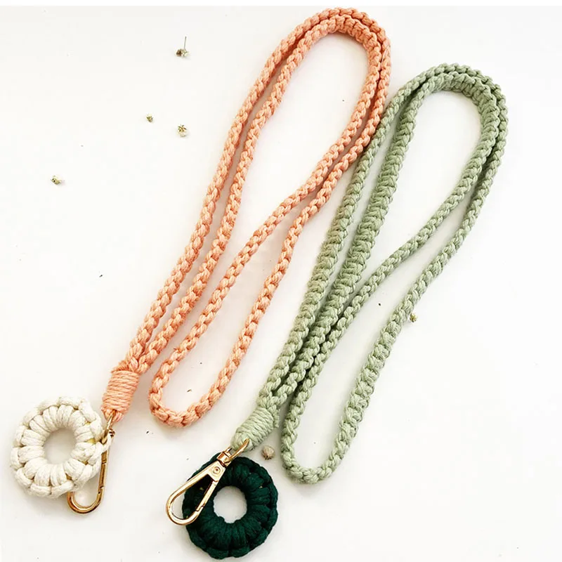 Rewin 2024 Bohemian Handmade Macrame Wrist Cell Phone Charm Keychain ...