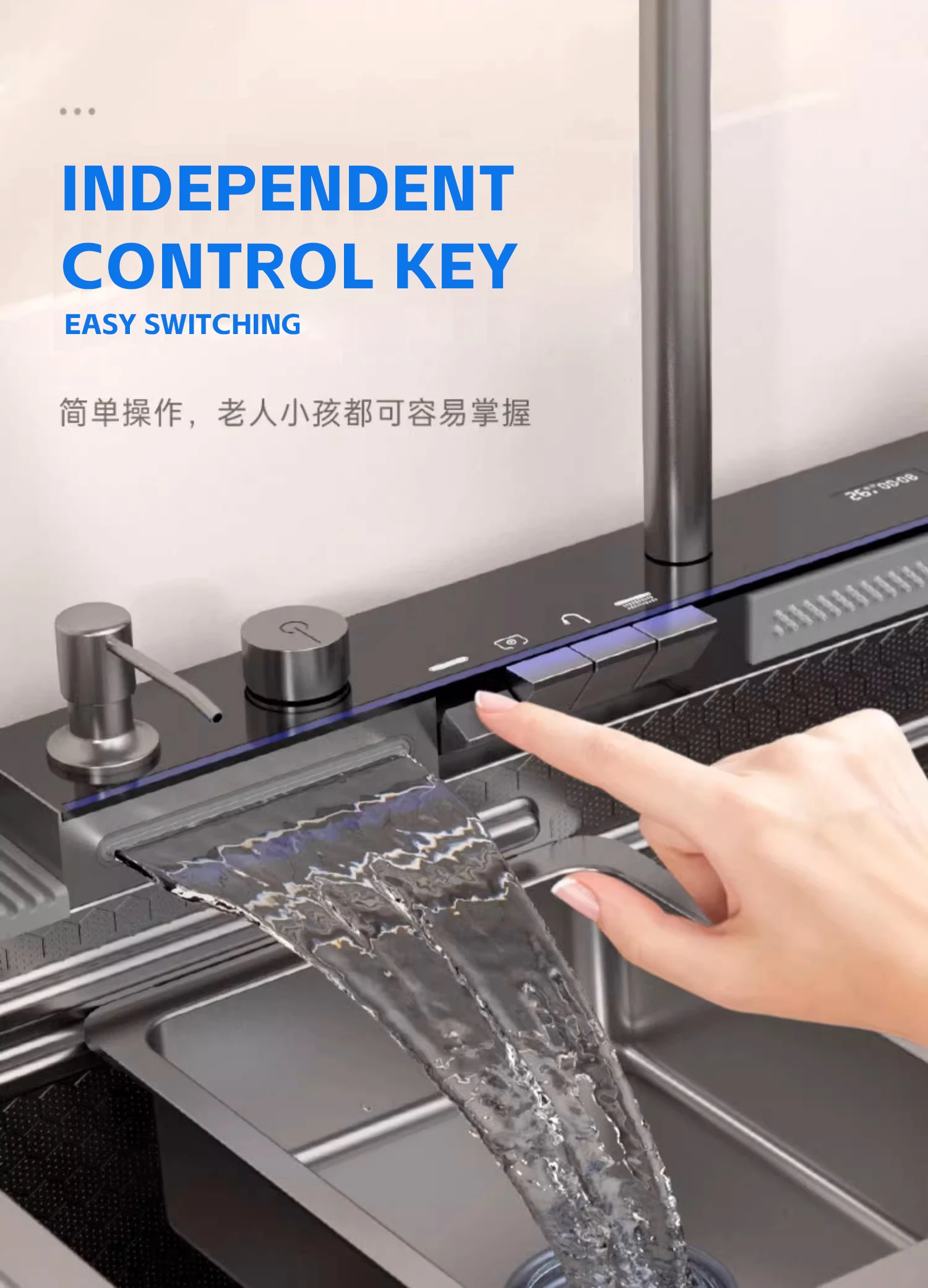 SUS304 Stainless Steel Kitchen Faucet Sink Kitchen Taps Pull Out Faucet ...