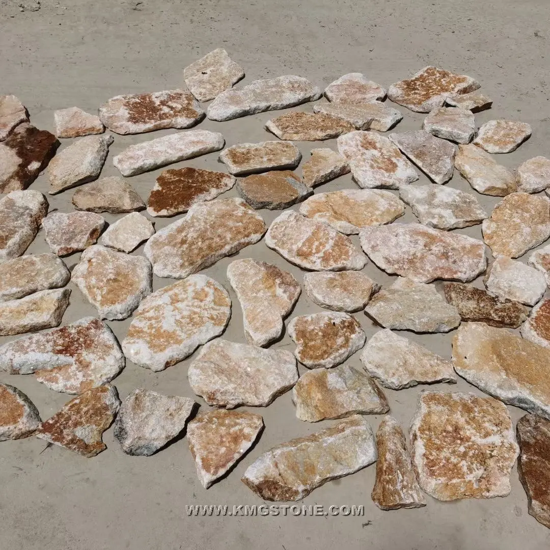 KMG Modern White Sandstone Castle Shape Wall Cladding Free Form Natural ...