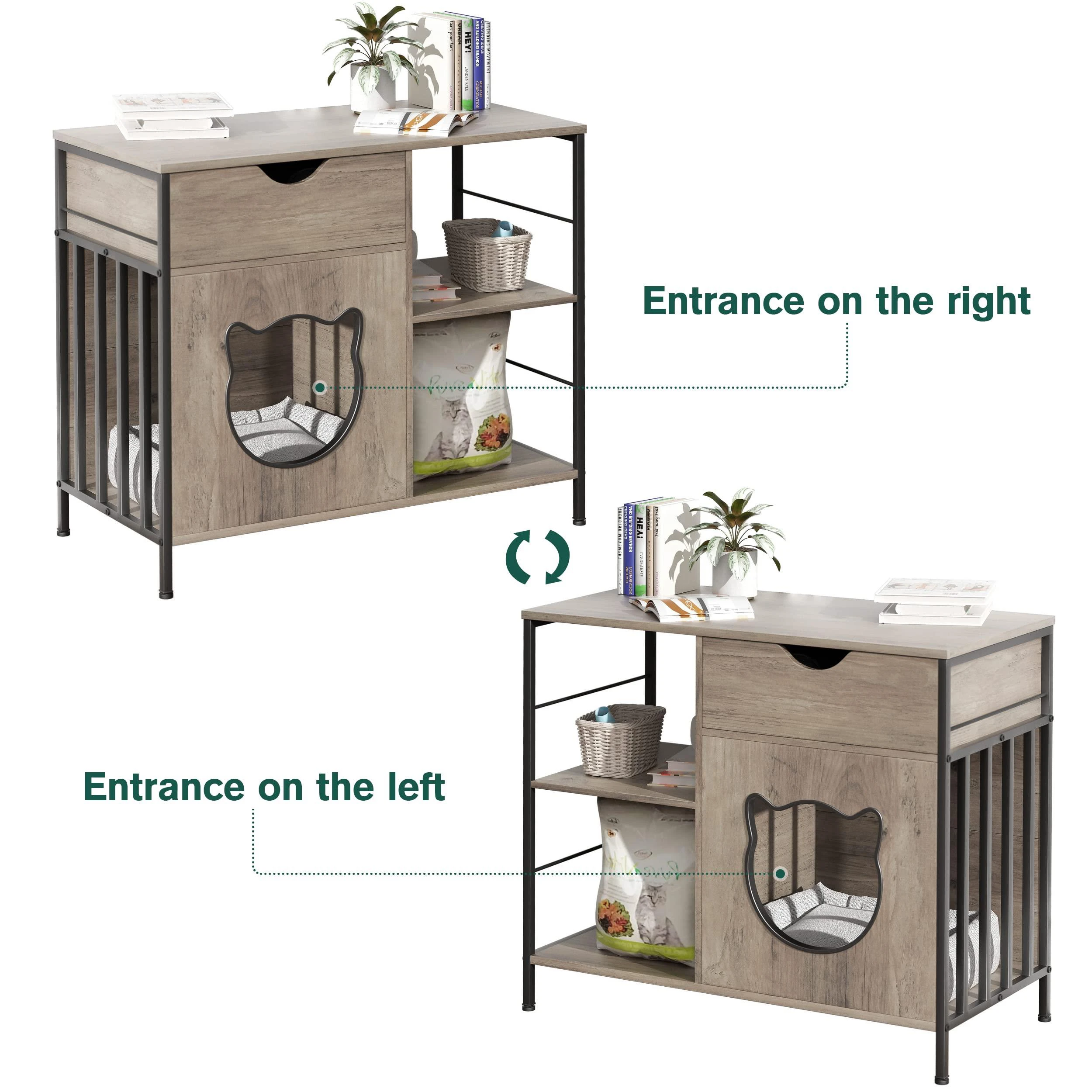 Cat Furniture Cabinet Enclosure,Cat House For Indoor Cats Side Table ...