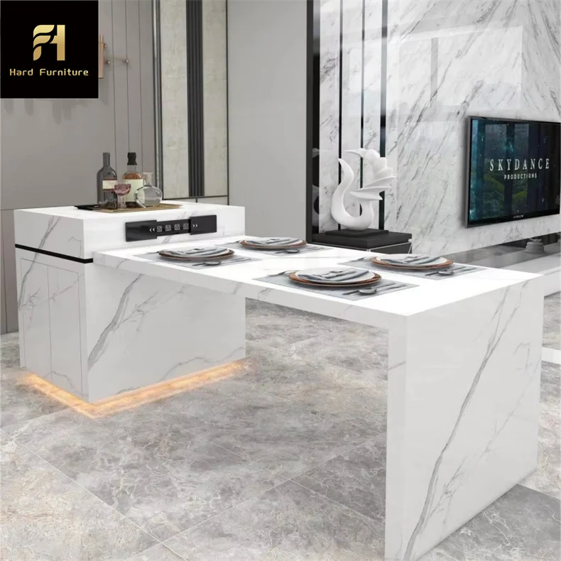 Luxury Modern Sintered Stone Slabs Countertops Kitchen Island Floating ...