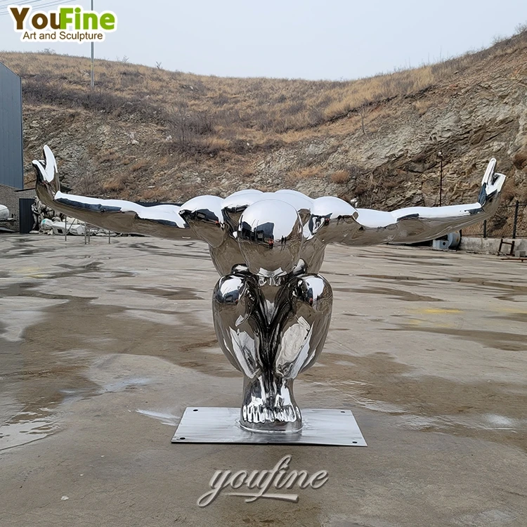 Stainless Steel Diving Man Statue - Elegant Swimming Decor