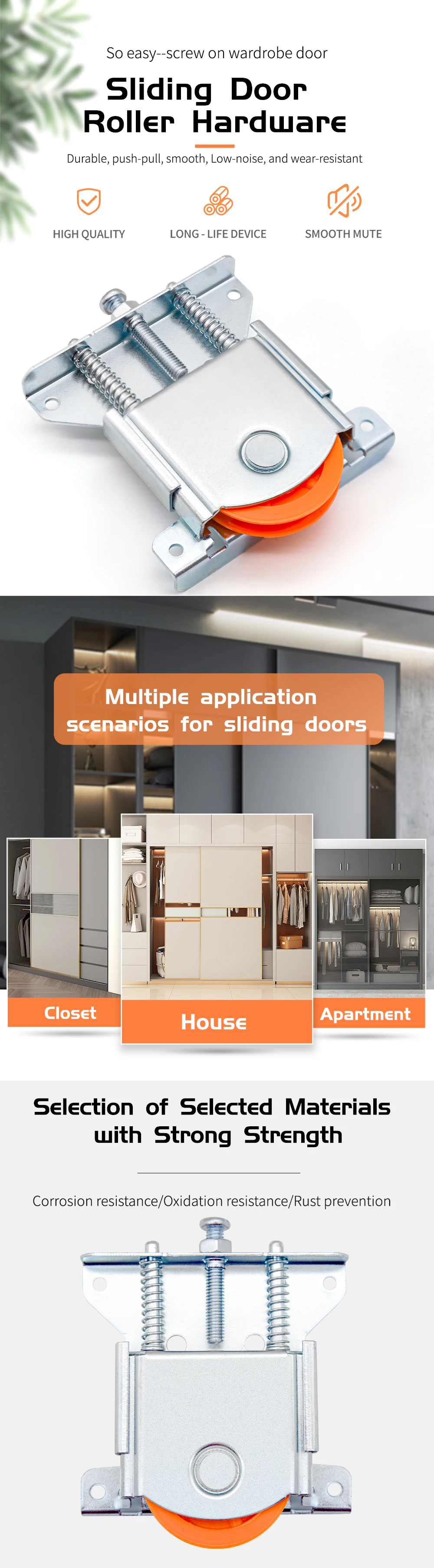 Sliding Wardrobe Fitting Hardware System Sliding Door Roller Wheels ...