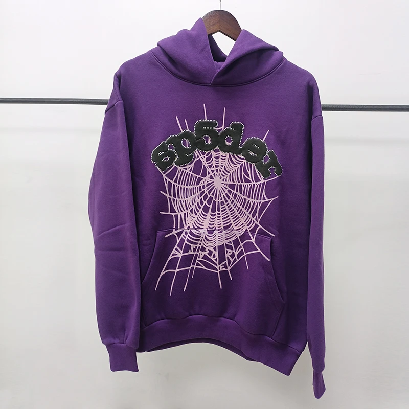 Top Quality Heavyweight Puff Print Spider Hoodies Men's Tracksuits 100% ...
