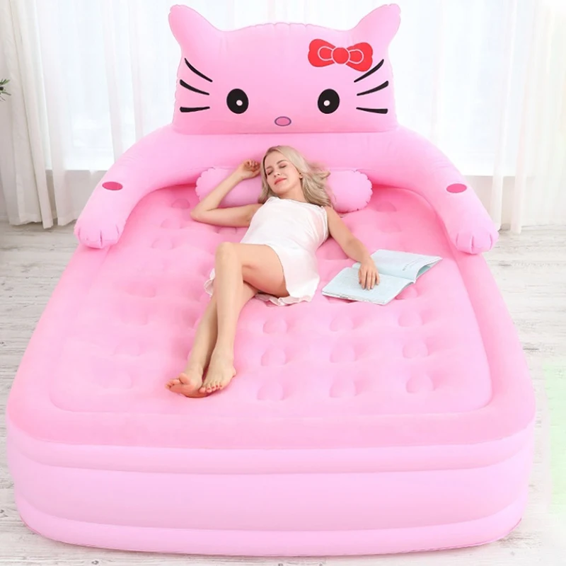 Split Type Inflatable Airbed with Cartoon Backrest