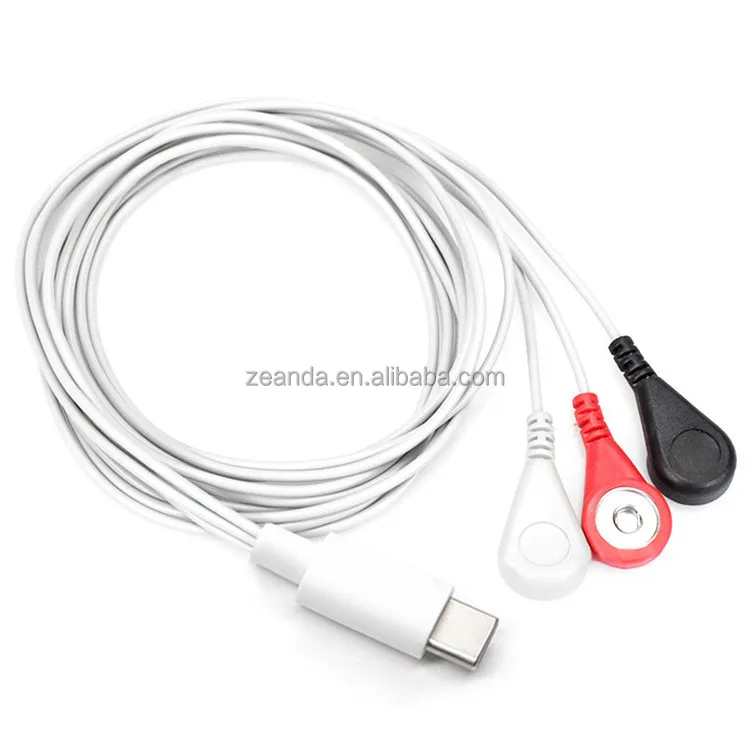 Ecg Electrode Button Ecg Cable Type C Male To 4.0mm Electrode Female ...