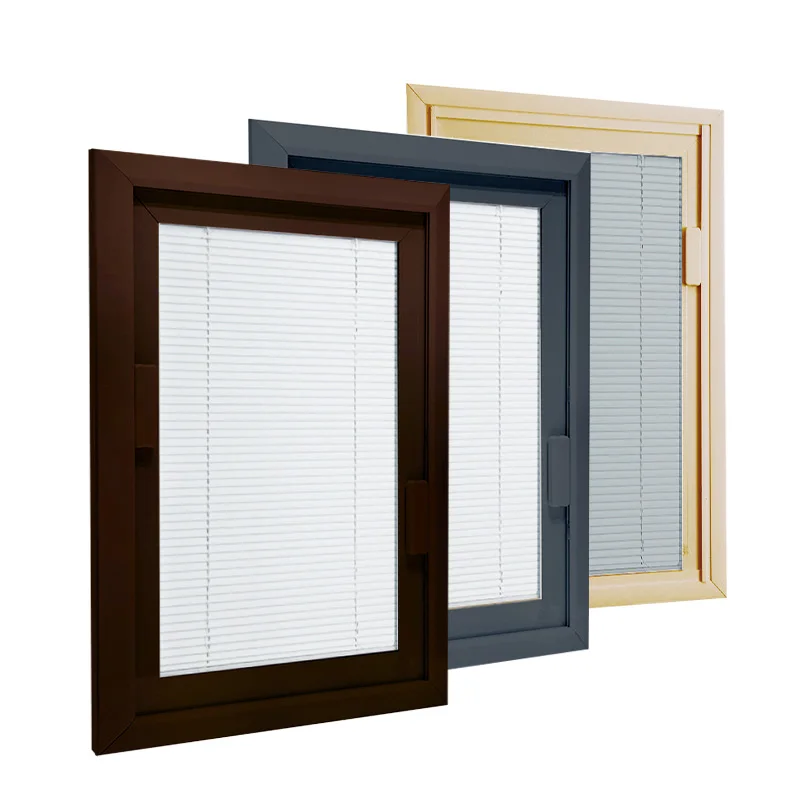 Electric Magnetic Control Single Glass Louver Curtain With Tempered ...