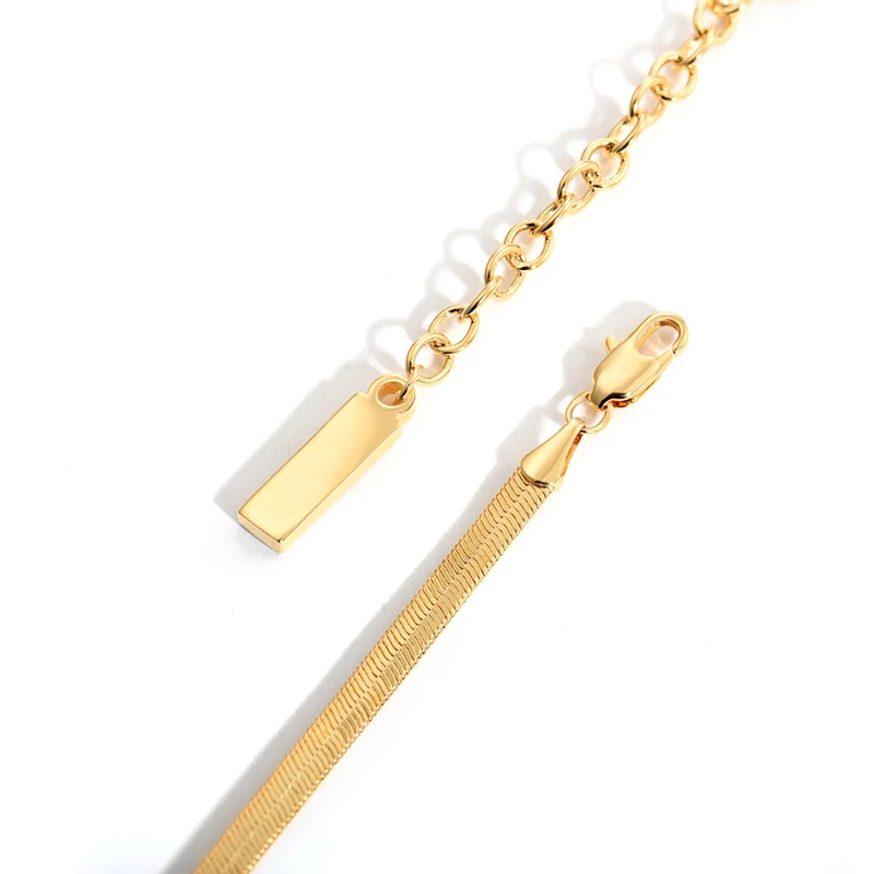 Sterling Silver 925 Jewelry Snake Bone Chain Necklace Jewelry Plated K Gold Dainty Choker Chain ...