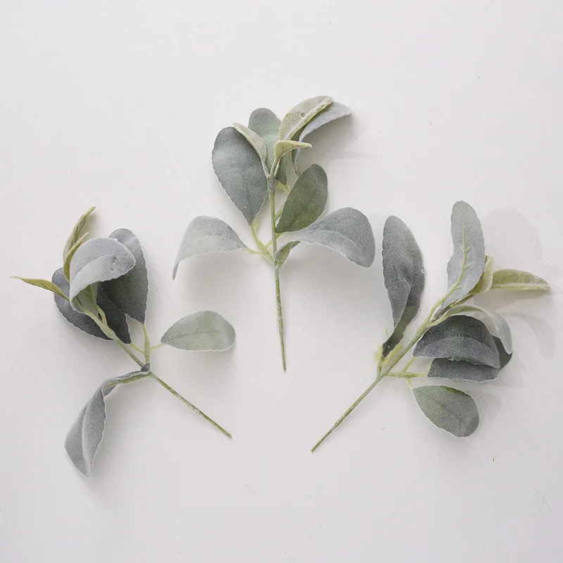 Flocking Leaves for Flower Arrangement Greenery Mini Size Silk Lamb ...