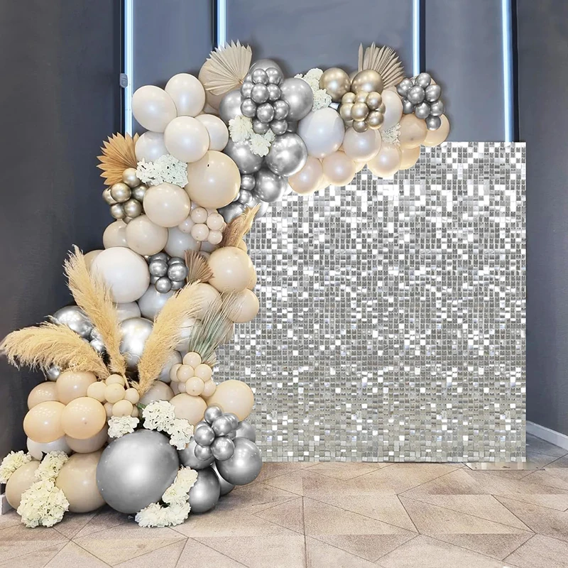 Silver Sequin Backdrop - Shimmer Wall for Parties & Events