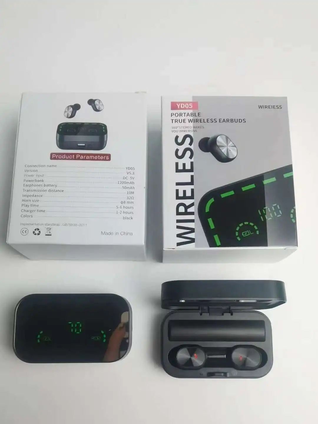 Tws Mirror Earphones Sports Earbuds Yd02 Yd03 Yd04 Yd05 With Music True ...