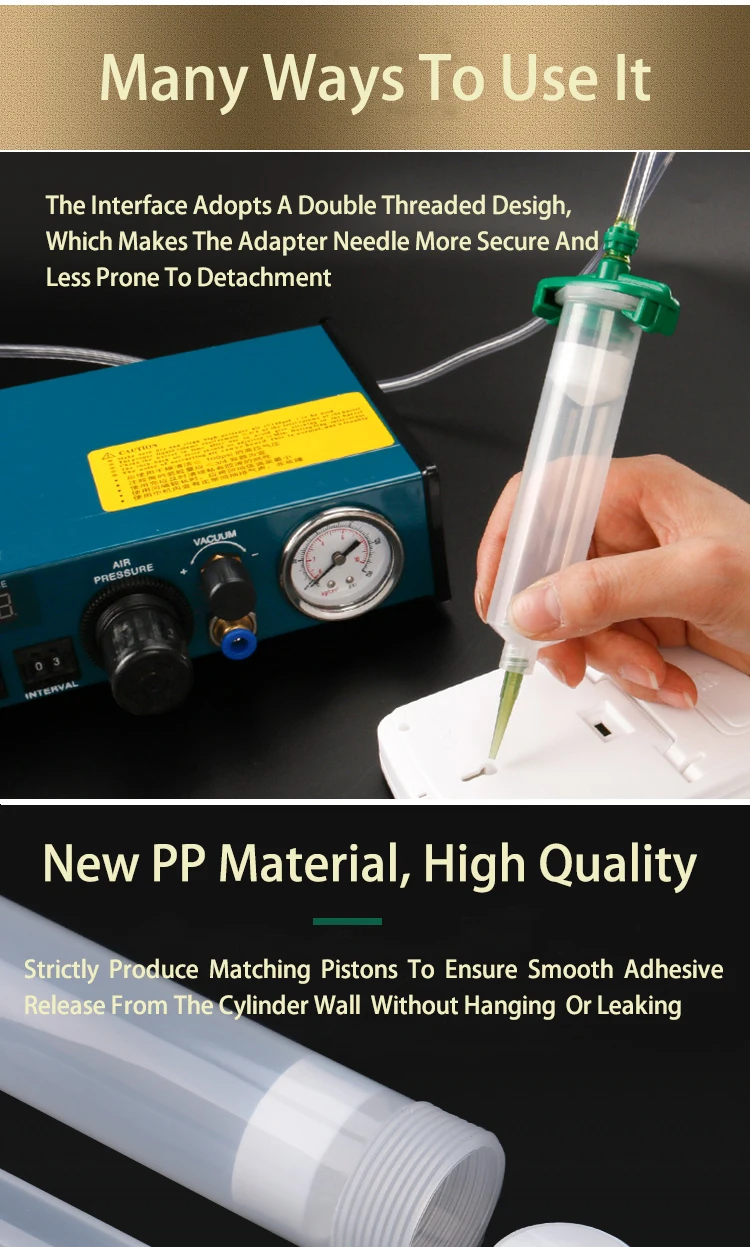 3cc/5cc/10cc/30cc/55cc Us Style Pneumatic Syringe Barrel Plastic Epoxy ...