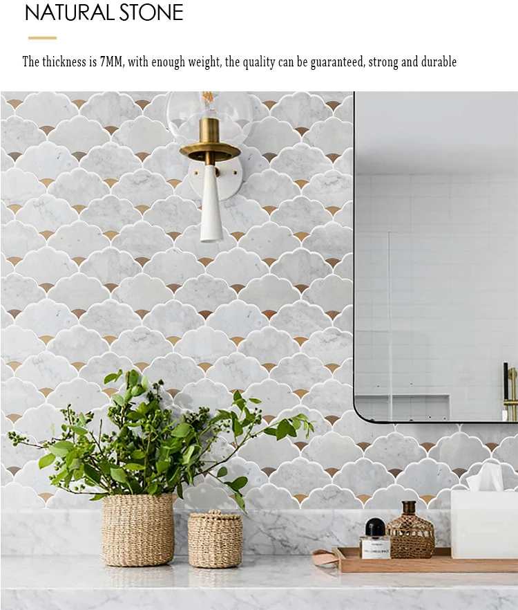 Lander Stone Brass Inlay Tiles - Durable & Stylish Mosaics