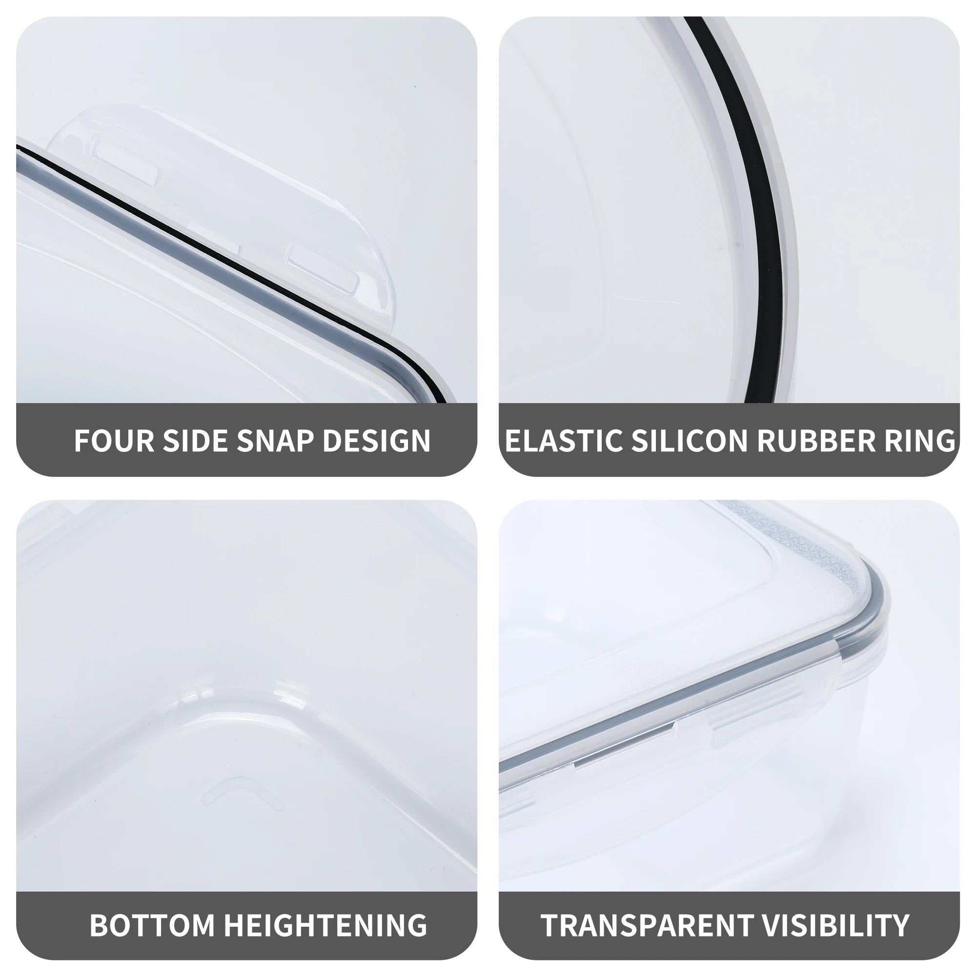 16pieces Clear Plastic Stackable Food Fridge Storage Organizer Box With ...