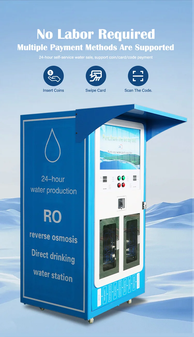 Outdoor Purified Tapping Water Vending Machine Card Operated Drinking ...