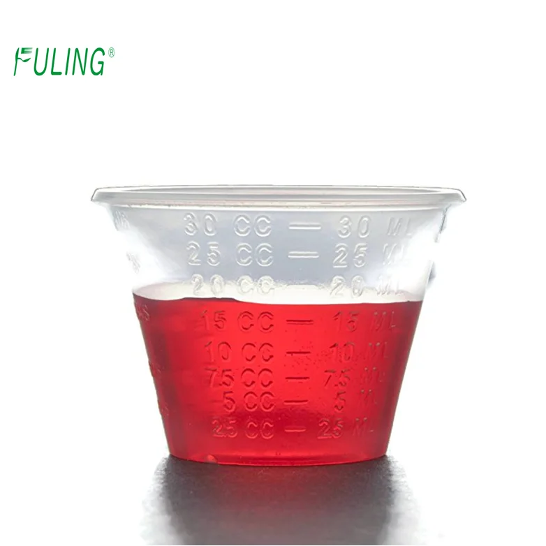 Plastic Disposable Graduated 30cc Clear Disposable1 Oz Medicine Measure Liquid Pot Container ...