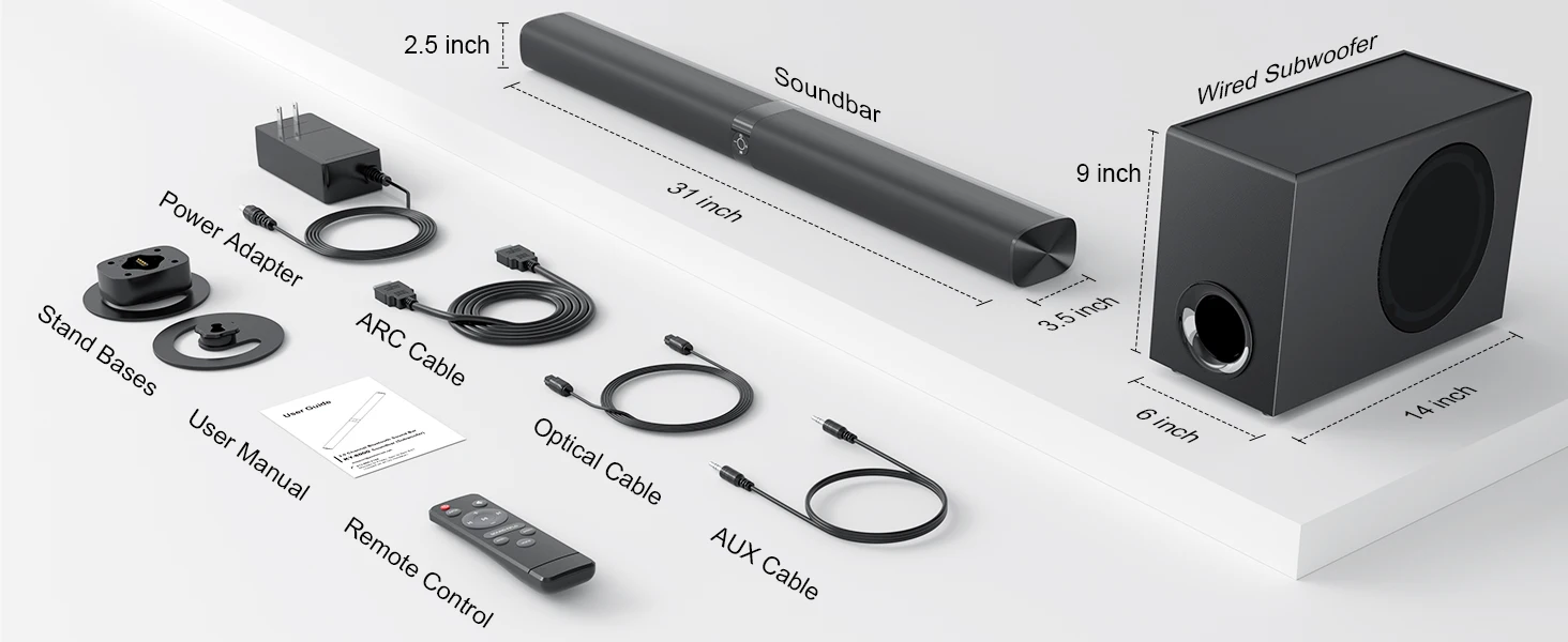COWIN KY8000E Soundbar - 2.1 Channel TV Home Theater System
