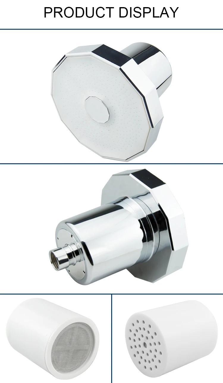 Polygon Shower Water Filter Head 20-stage Household Gray Shower Water ...