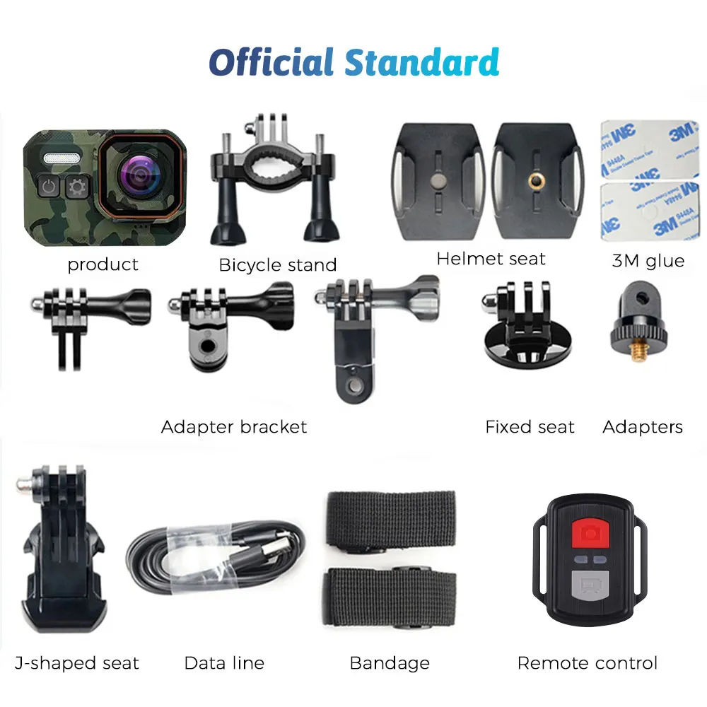 4K Motorcycle Helmet Sports Camera - IP68 Waterproof