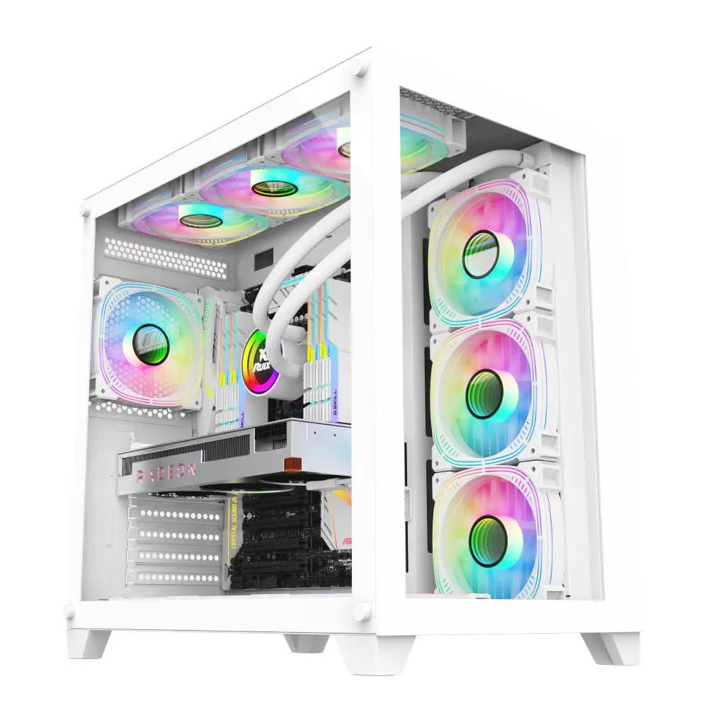 Custom Mid Tower Pc Desktop Case Gaming Computer Gamer White Case De Pc ...