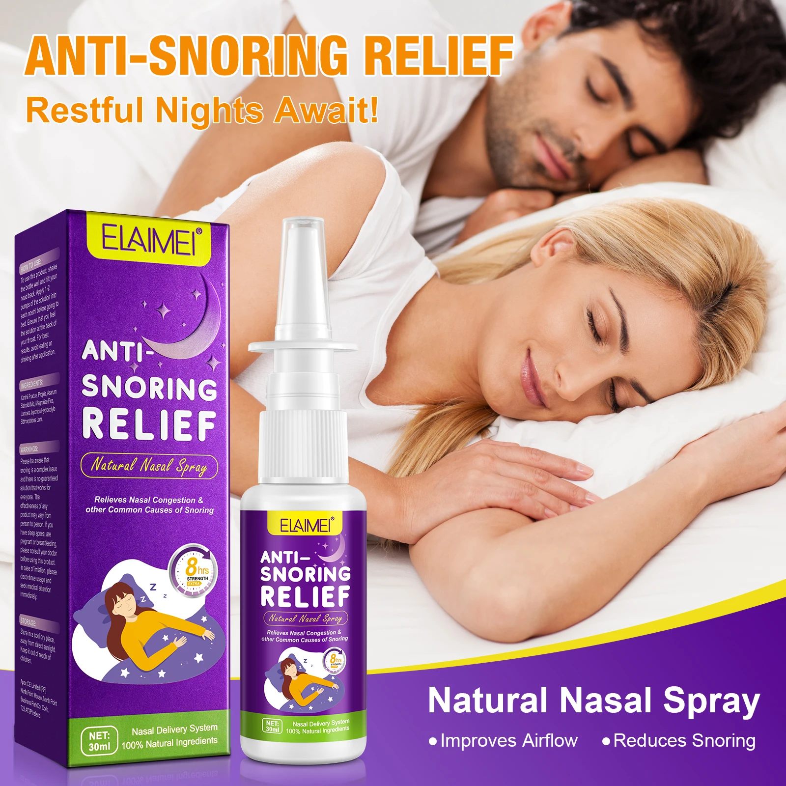 Natural Anti Snoring Nasal Spray - Effective Relief for Throat ...