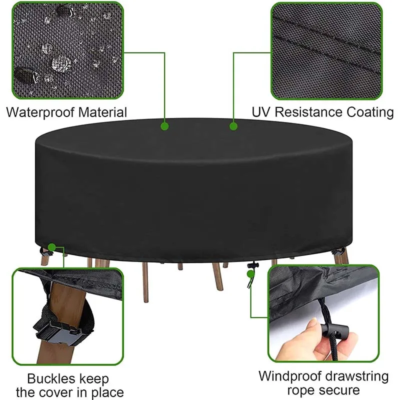 Circular Garden Dining Set 420d Oxford Fabric Outdoor Furniture For ...