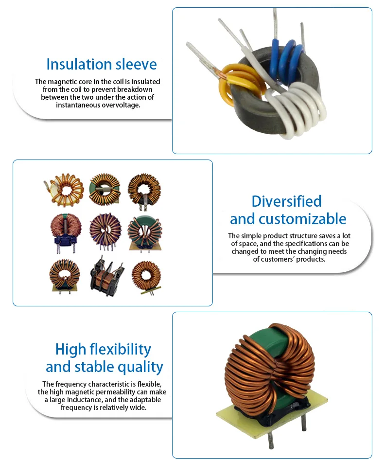 Adjustable ferrite core 25uh inductor coil toroidal choke power ...