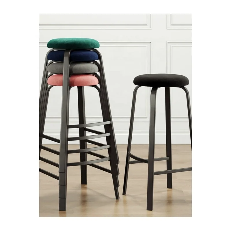 Bar Chair Modern Minimalist Bar Stool High Chair Metal Frame Custom ...